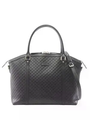 Gucci 2000-2015 Large Microguccissima Dome Satchel - Black