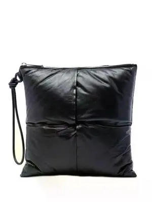 Bottega Veneta Nappa Intrecciato Padded Square Wristlet Pouch Clutch Bag - Black