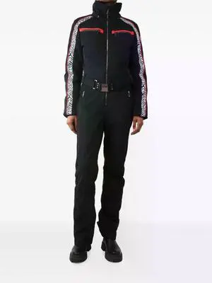 POIVRE BLANC Animal-print Belted Ski Suit - Black