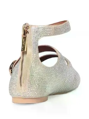 Kurt Geiger Crystal-embellished Multi-strap Ballet Flats