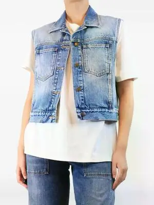 ME+EM Cotton Denim Vest - Blue