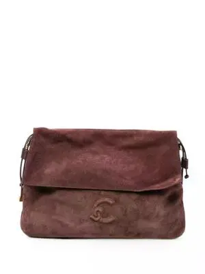 COCCINELLE Medium Lidia Logo-embossed Suede Shoulder Bag - Brown