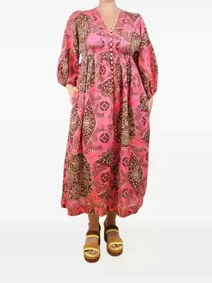 Zimmermann Printed V-neck Maxi Dress - Pink