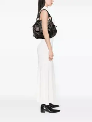 Prada 2010-2026 Nappa Mordore Ruffle Hobo Bag