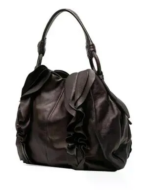 Prada 2010-2026 Nappa Mordore Ruffle Hobo Bag