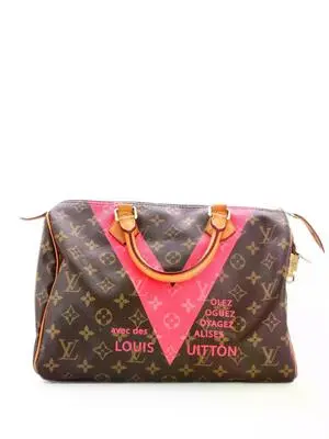 LOUIS VUITTON Speedy Handbag Limited Edition V Monogram Canvas 30 Satchel - Brown