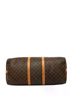 LOUIS VUITTON Monogram Keepall Bandouliere 60 Travel Bag - Brown