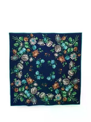 Kenzo Floral-print Scarf - Blue