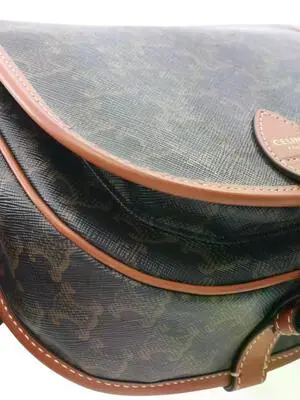Celine 2010-2026 Medium Triomphe Coated Canvas Folco Crossbody Bag