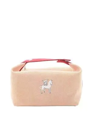 Hermès 2000-2026 Large Toile Bride A Brac Cabriole Case Vanity Bag - Orange