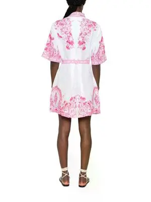 Camilla Linen Floral Print Mini Dress