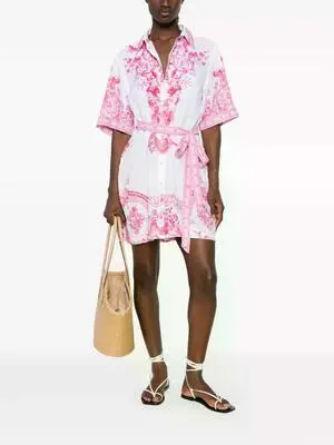 Camilla Linen Floral Print Mini Dress