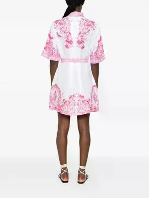 Camilla Linen Floral Print Mini Dress