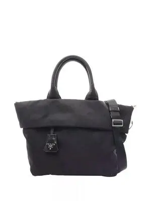 Prada 2010-2026 Tessuto Reversible Satchel - Black