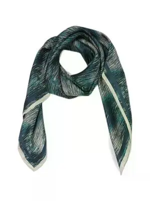 Max Mara Printed Silk Scarf - Blue