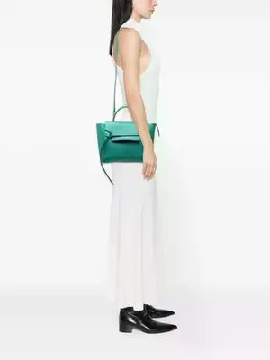 Celine 2016 Micro Grained Calfskin Belt Bag Satchel - Green
