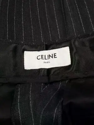 Celine Dark Wool Pinstripe Trousers
