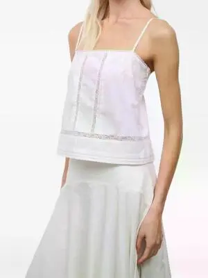 Staud Corinna Lace-trim Top - White