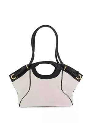 Balmain Leather-trim Canvas Tote Bag
