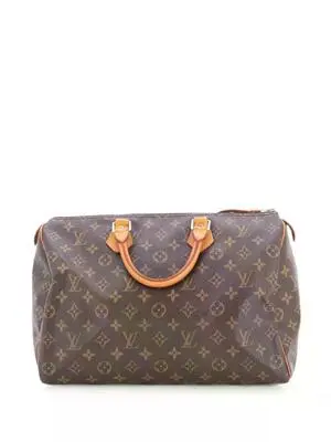 LOUIS VUITTON Speedy Handbag Monogram Canvas 35 Satchel - Brown