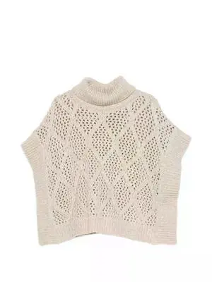 Peserico Open-knit Turtleneck Sweater - Neutrals