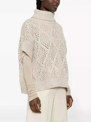 Peserico Open-knit Turtleneck Sweater