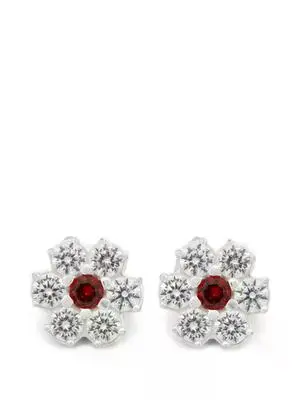 HATTON LABS Crystal-embellished Flower Earrings - Silver