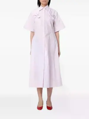 Moschino Midi Shirt Dress With Bow Detail - Pink