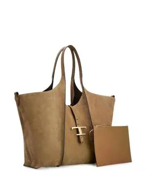 TOD'S T Timeless Shopping Bag In Suede Medium