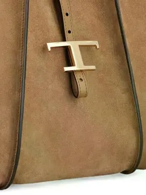 TOD'S Timeless Suede Shopping Bag - Neutrals