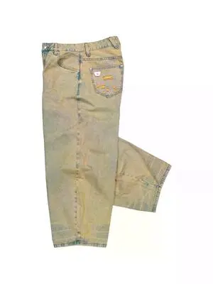 MISBHV Beige Contrast Stitching Jeans