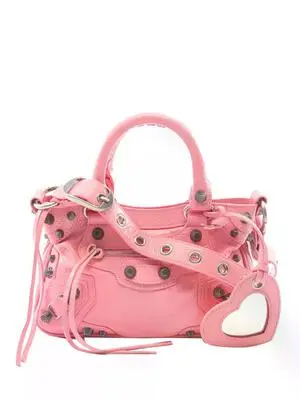 Balenciaga 2018-2026 Small Lambskin Motocross Neo Cagole Satchel - Pink