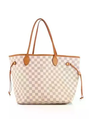 LOUIS VUITTON Neverfull Nm Damier Mm Tote Bag - White