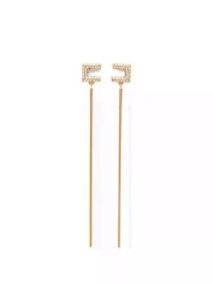 Elisabetta Franchi Crystal-embellished Drop Earrings - Gold