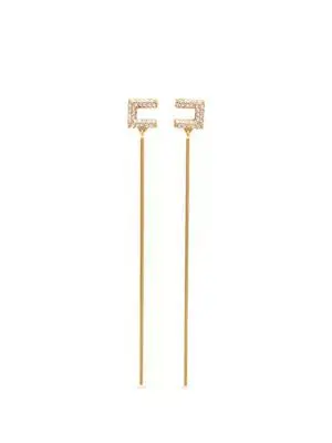 Elisabetta Franchi Crystal-embellished Drop Earrings - Gold