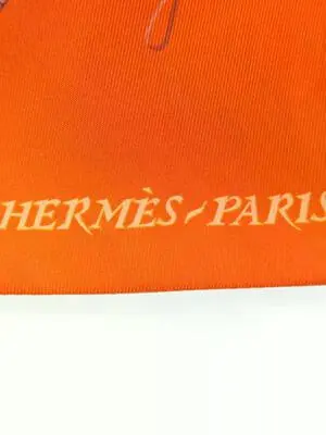 Hermès Couvertures Et Tenues De Jour A Carreaux Maxi Twilly Scarf - Orange