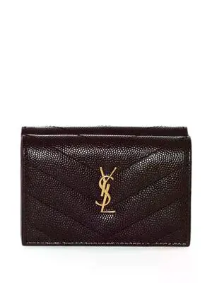 Saint Laurent Cassandre Chevron-quilted Wallet - Red