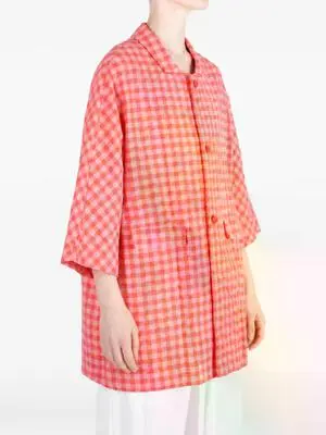 DANIELA GREGIS Gingham-check Crinkled-finish Shirt