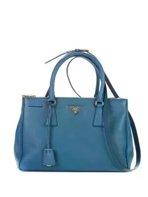 Prada Saffiano Leather Galleria Tote Bag - Blue