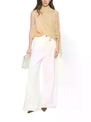 Sportmax Logo-patch Wide-leg Jeans - White