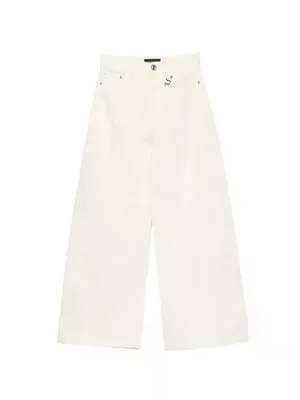 Sportmax Logo-patch Wide-leg Jeans - White