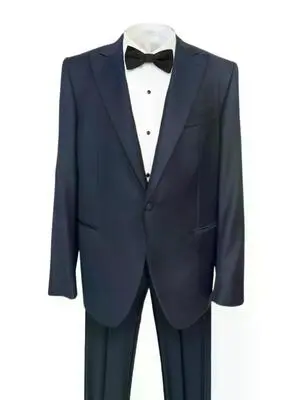 Caruso Single-breasted Satin-lapel Tuxedo Suit - Blue
