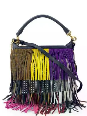 Saint Laurent 2015 Emmanuelle Fringe Shoulder Bag - Black