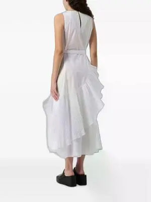 MEIMEIJ Asymmetrical Pleated Trim Dress