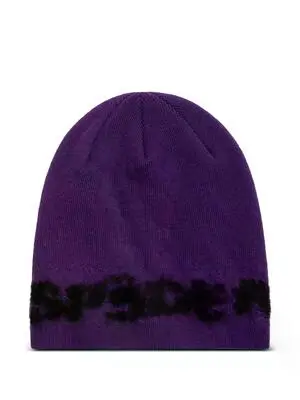 SP5DER Logo Intarsia Mohair-blend Beanie - Purple