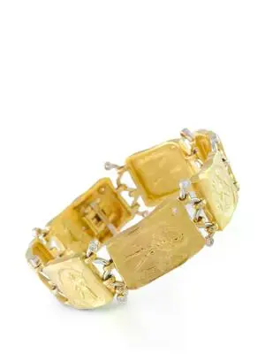 SEIDENGANG 18k Yellow Diamond Relief-panel Link Bracelet