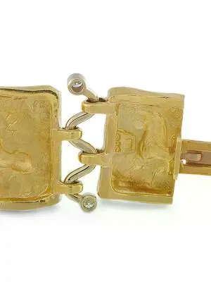 SEIDENGANG 18k Yellow Diamond Relief-panel Link Bracelet