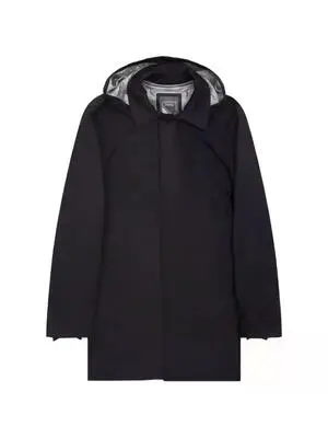 Herno Hooded Concealed-fastening Coat - Black