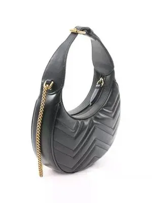 Gucci Gg Marmont Chevron-quilted Shoulder Bag - Black