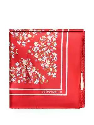 COCCINELLE Sakura Flower-print Silk Scarf - Red